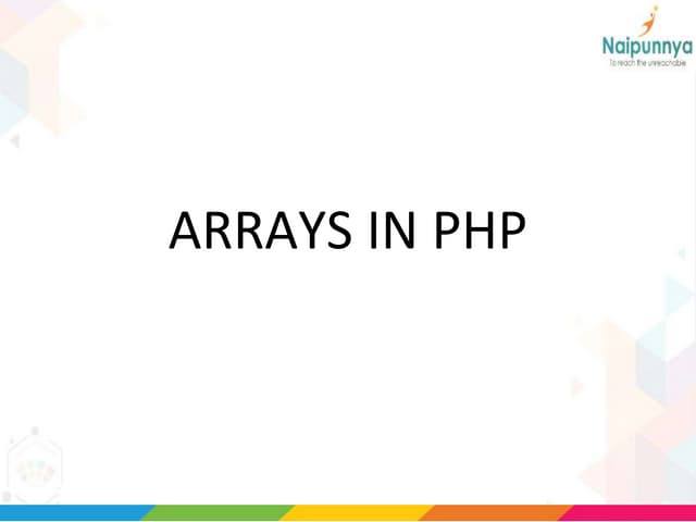 Arrays In Php Ppt Programming Languages Computing