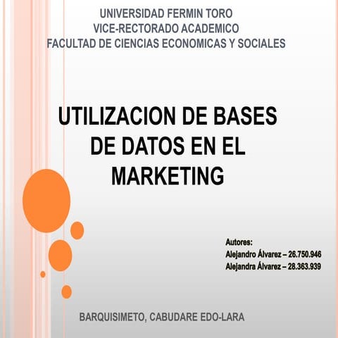 Mercadotecnia de Bases de Datos | PPTX