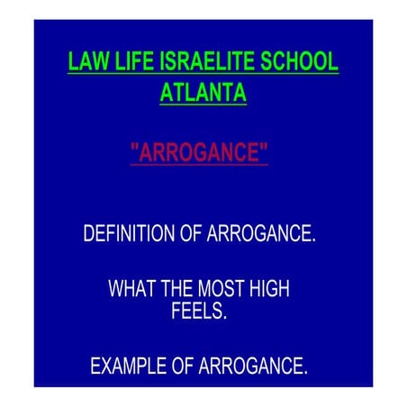 ARROGANCE | PDF
