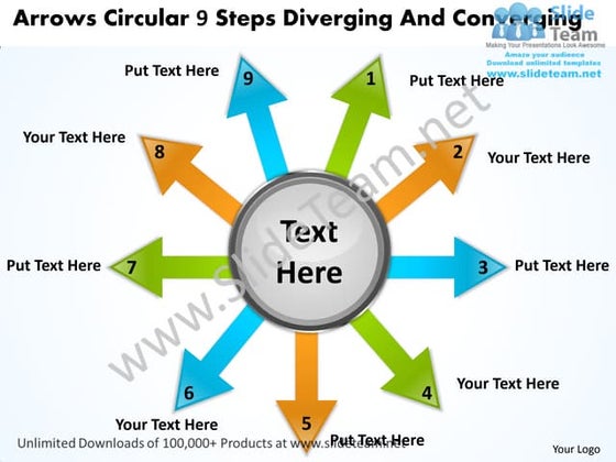 3d successive flow connecting arrow diagram 8 stages circular chart power point slides | PPT