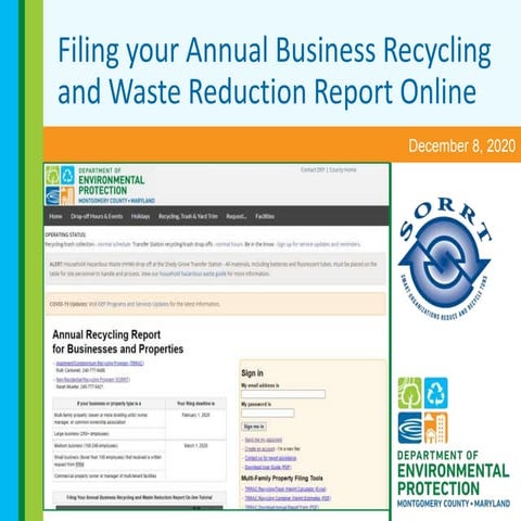 Annual Recycling Report SORRT Webinar 2020 | PPTX