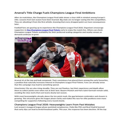Arsenal’s Title Charge Fuels Champions League Final Ambitions.docx