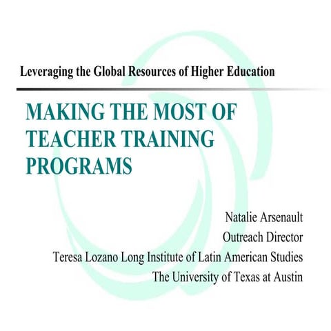 Making The Most Of Teacher Training Programs | PPT