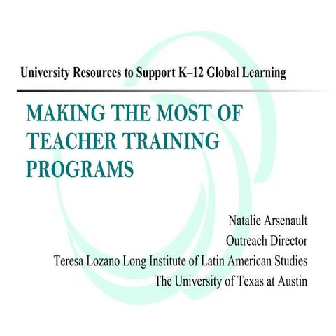 Making the Most of Teacher Training Programs | PPT
