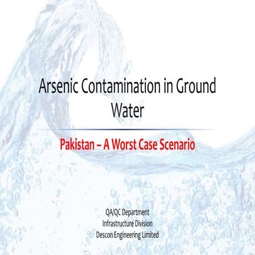 Arsenic in ground water of Pakistan | PPSX