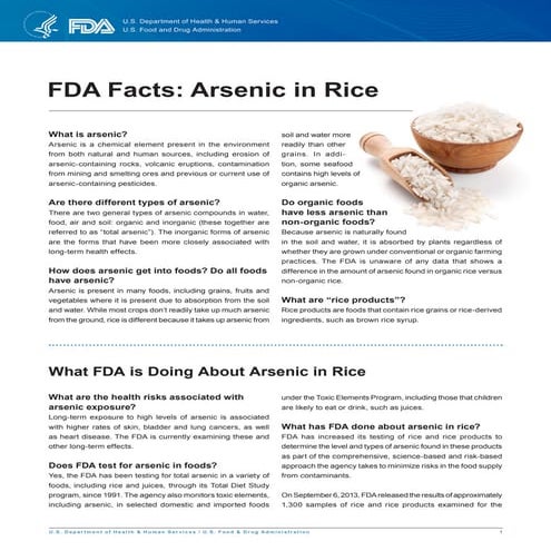 Arsenic in rice web qa final | PDF