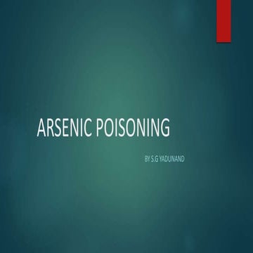 Arsenic poisoning | PPTX