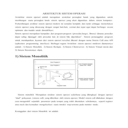 Arsitektur sistem operasi | DOCX