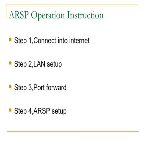 Arsp setup | PPS