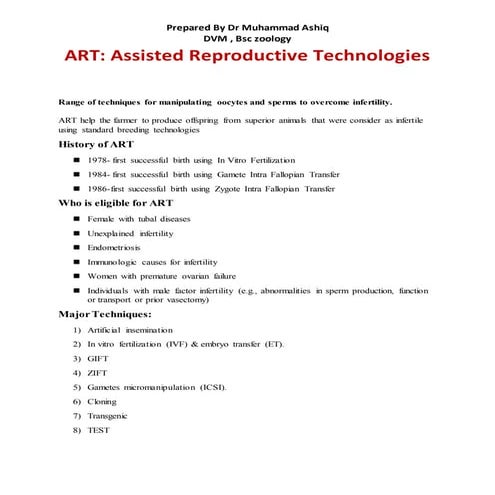 Assisted Reproductive Technologies | DOCX