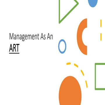 Management Is Art | PPTX
