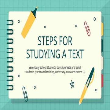 steps for studying a text art themed ppt | PPTX
