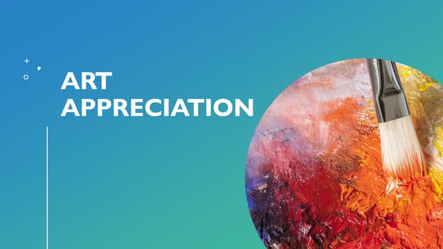 Lesson 1 What is art appreciation?: Introduction and Assumptions | PDF
