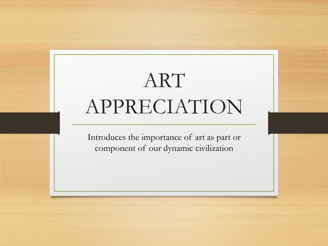 Art appreciation course | PPT