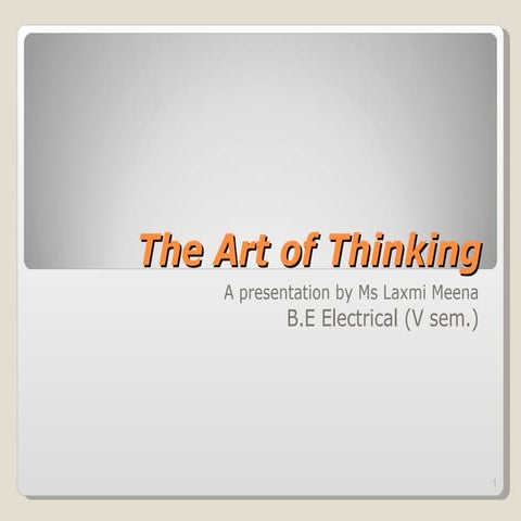 Art Of Thinking | PPT