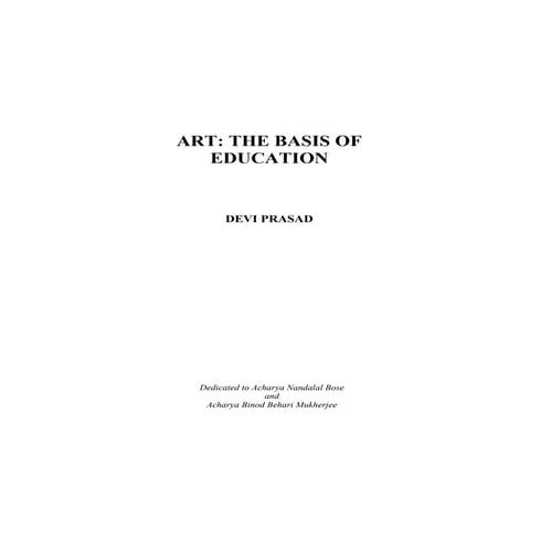 Art The Basis Of Education Devi Prasad 1997 Pdf