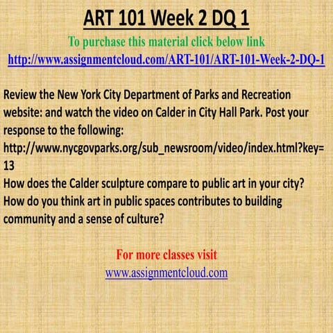 Art 101 week 2 dq 1 | PPTX