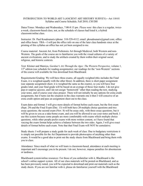 Ap art hist_syllabus_fall10 | PDF