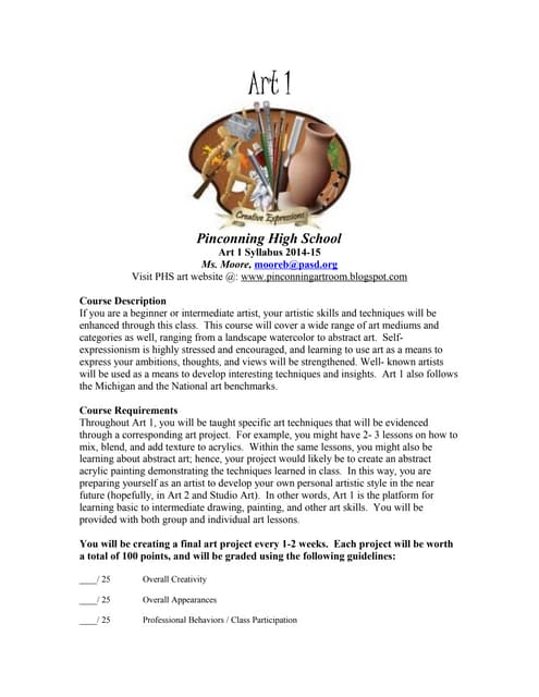 Art 2 advanced art syllabus 2011 12 | PDF