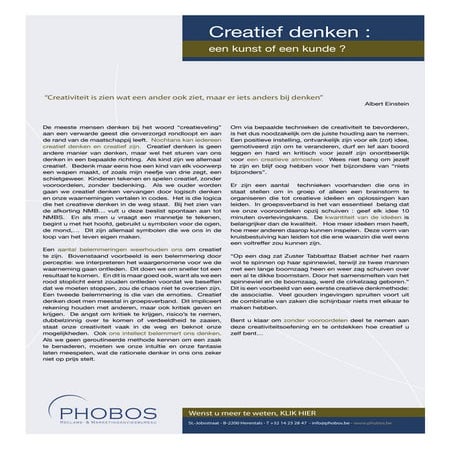 Two pager creatief denken (NL) | PDF