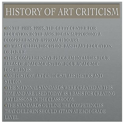Art 326 History of Art Criticism | PPT