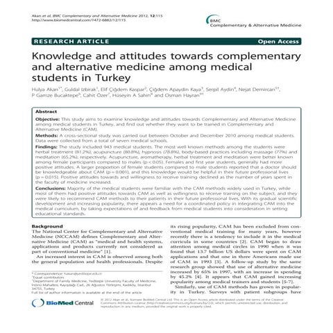 Knowledge and attitudes towards complementary and alternative medicine among medical students in ...