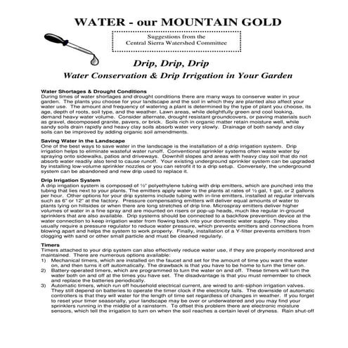 California; Drip, Drip, Drip Water Conservation & Drip Irrigation in ...