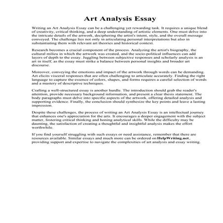 Art Analysis Essay | PDF