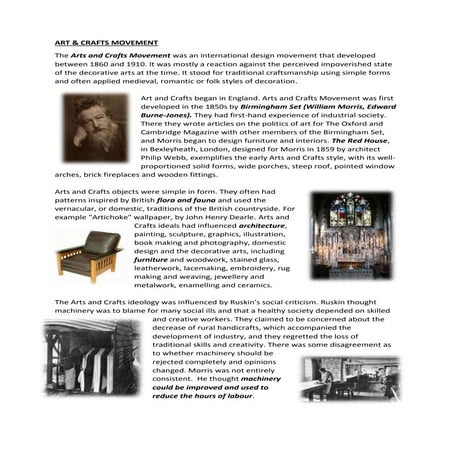 Art and crafts movement | DOCX