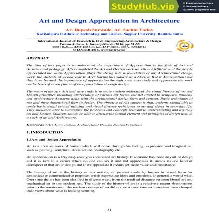 Art And Design Appreciation In Architecture | PDF
