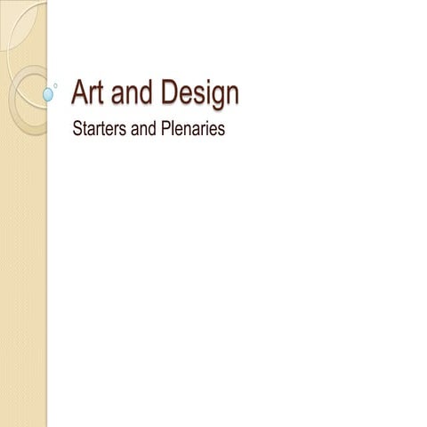 Art and design_starters | PPTX