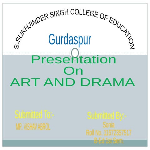 ART AND DRAMA PRESENTATION which is happend in a institute | PPTX