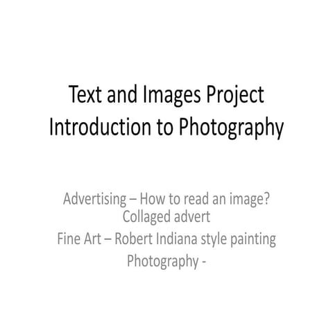 Art And Photography Intro | PPT