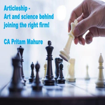 Art and science of joining right firm for articleship or internship - CA Pritam Mahure | PDF