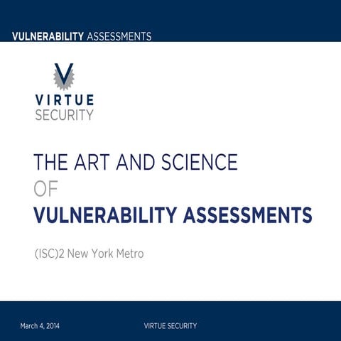 Art and Science of Vulnerability Assessments | PDF