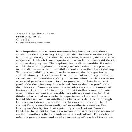 Art and Significant FormFrom Art, 1913. Clive Bell.docx