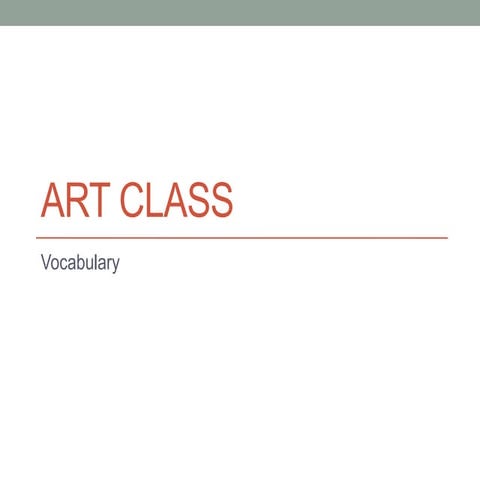 Art Class Vocabulary | PPTX