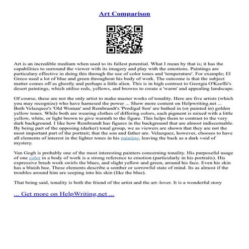 Art Comparison | PDF