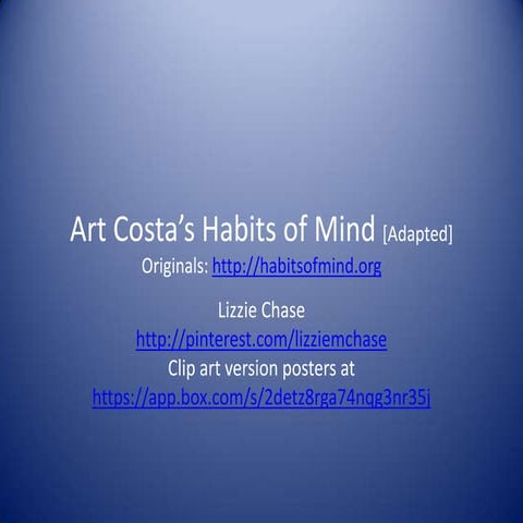 Art Costa’s Habits of Mind | PPTX