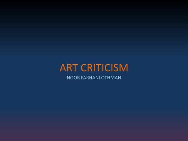 Art Criticism student example | DOCX
