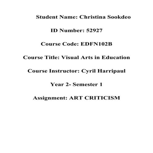 Art Criticism on Marc Chagall’s ‘Paris through the Window’ | DOCX