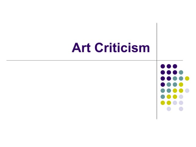 How to Formally Critique Art | PPTX