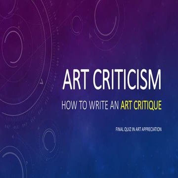Art criticism | PPTX