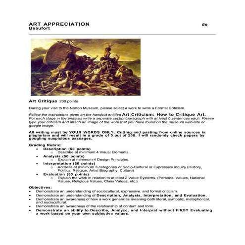 Art Criticism Assignment | DOC
