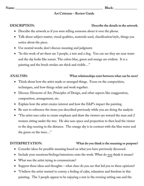 How to Formally Critique Art | PPTX