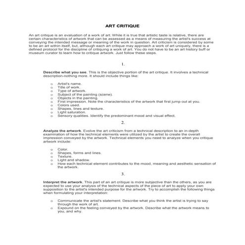 Art critique | PDF