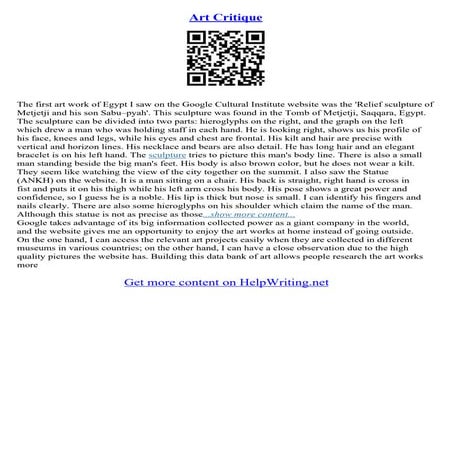 Art Critique Essay | PDF