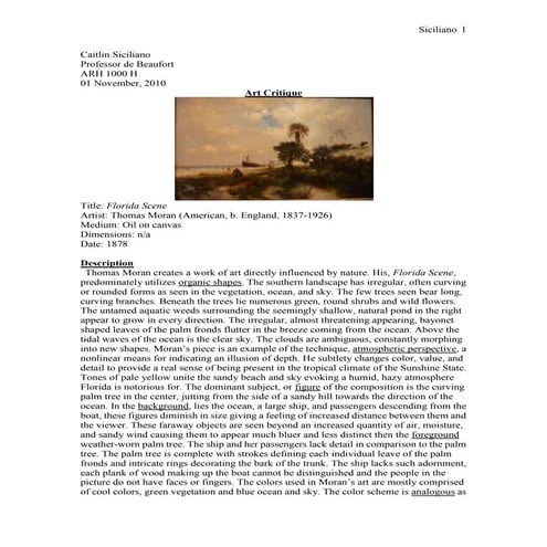 Art Criticism student example | DOCX