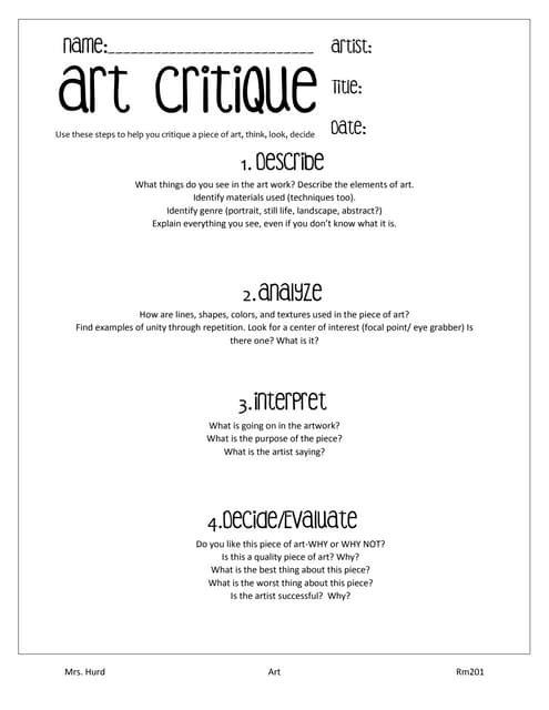 Chapter Four Art Criticism | PPTX