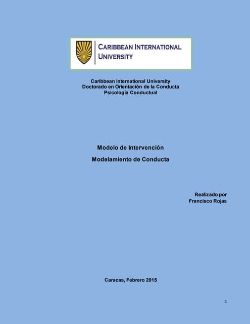Programa de modificación conductual psicopedagogía | PDF